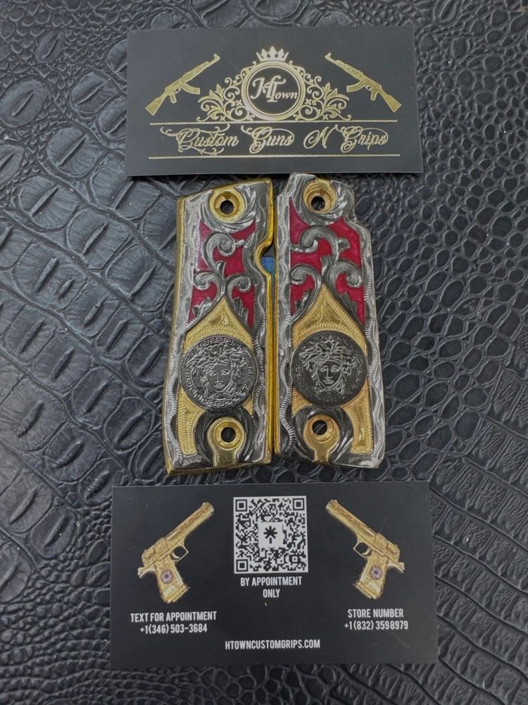 Colt 380 government model .380 Custom Versace grips Hand Made