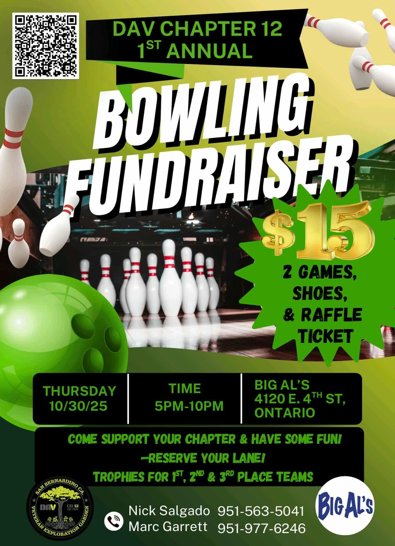 Strike Up Support: Join DAV Chapter 12’s Bowling Fundraiser