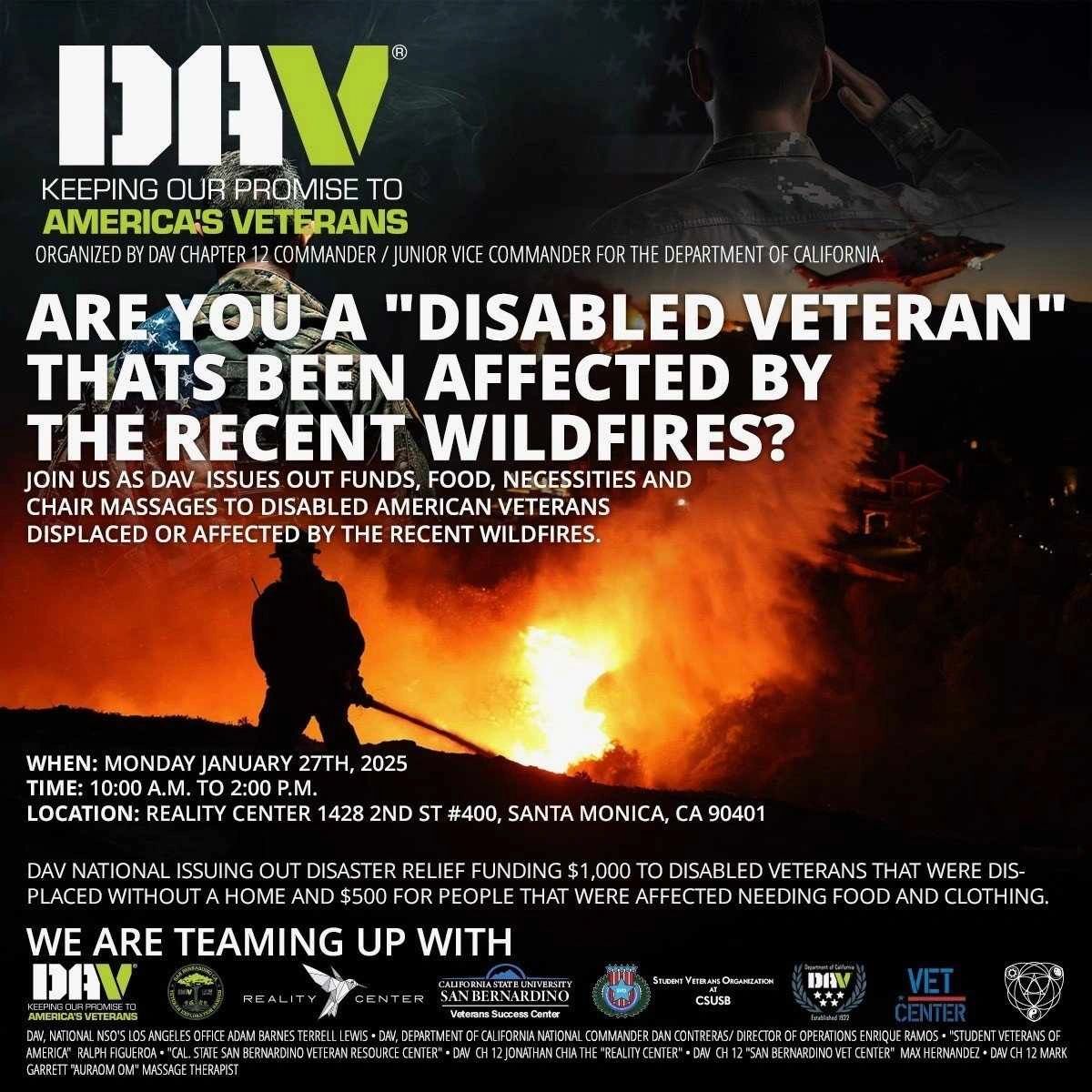 Disabled Veteran Fire Victims