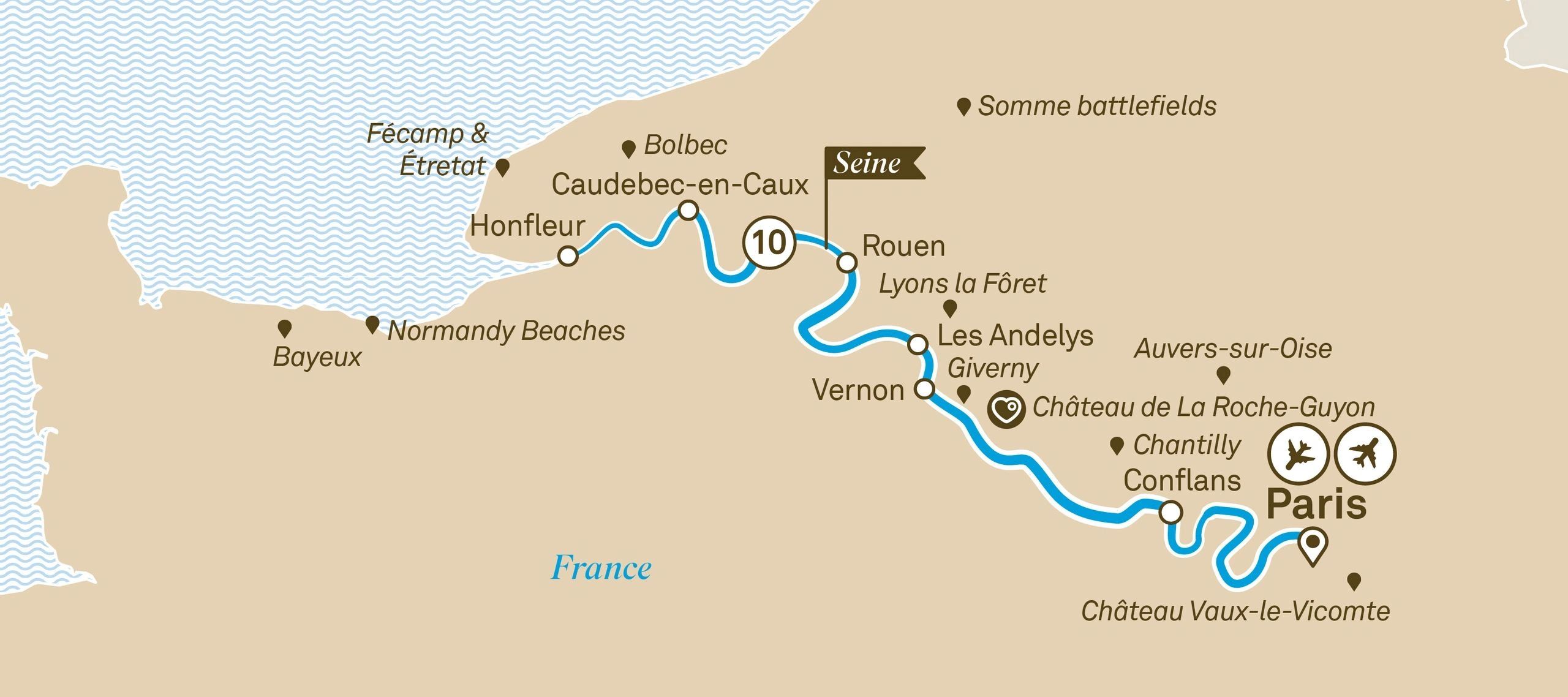 Seine River Map Europe