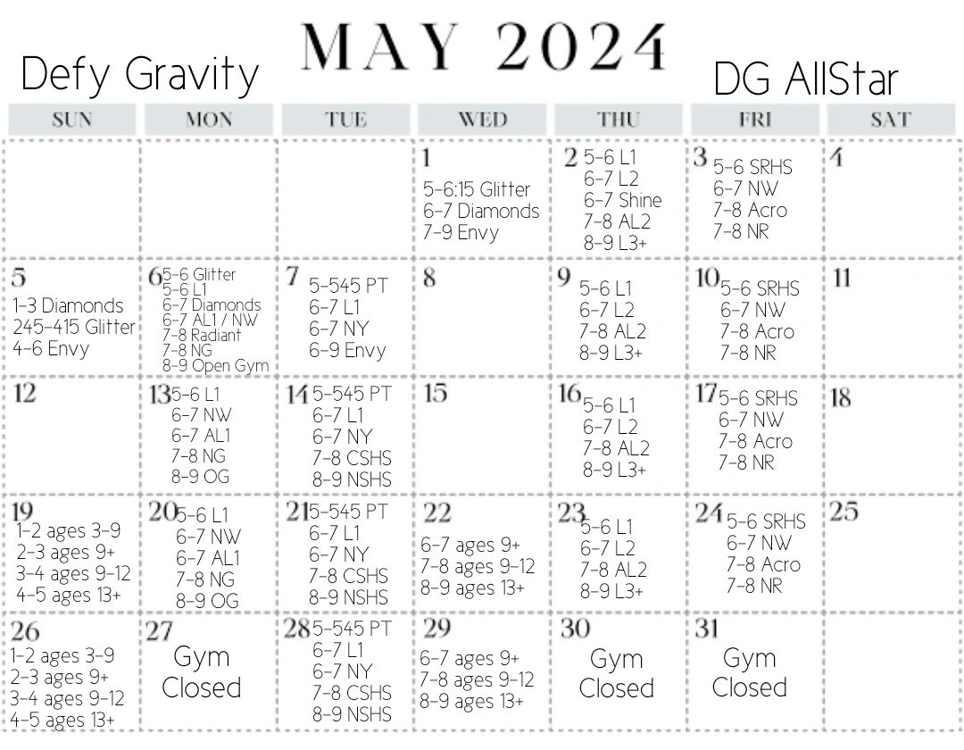 Classes | Defy Gravity Training Center