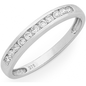 9ct White Gold Channel Diamond Set Wedder