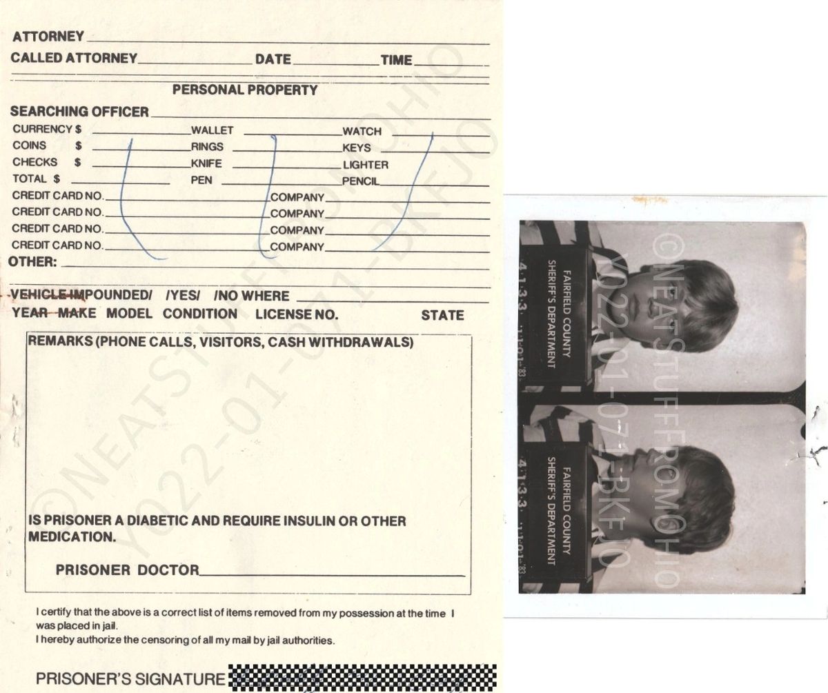 JUVENILE ARREST CARD, FINGERPRINTS & MUGSHOT – LANCASTER, OHIO ...