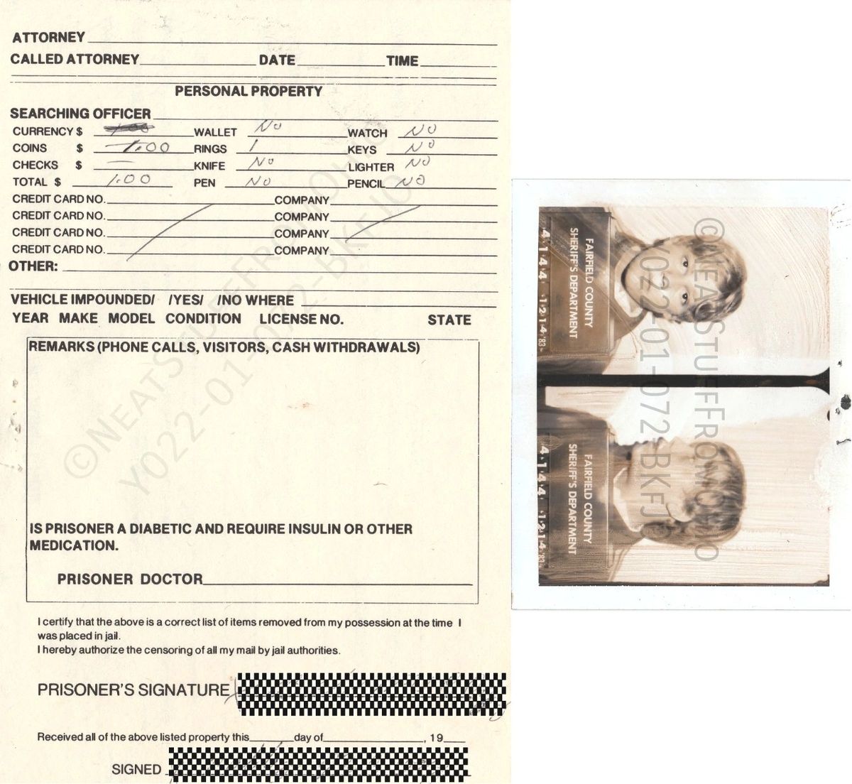 JUVENILE ARREST CARD, FINGERPRINTS & MUGSHOT – LANCASTER, OHIO ...