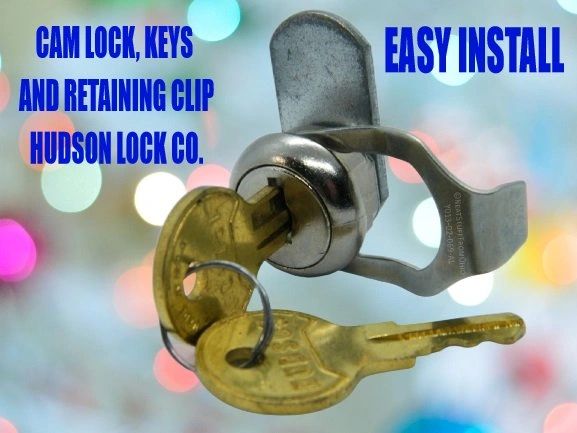 CAM LOCK, TWO KEYS & RETAINING CLIP, EASY INSTALLATION - HUDSON LOCK CO.