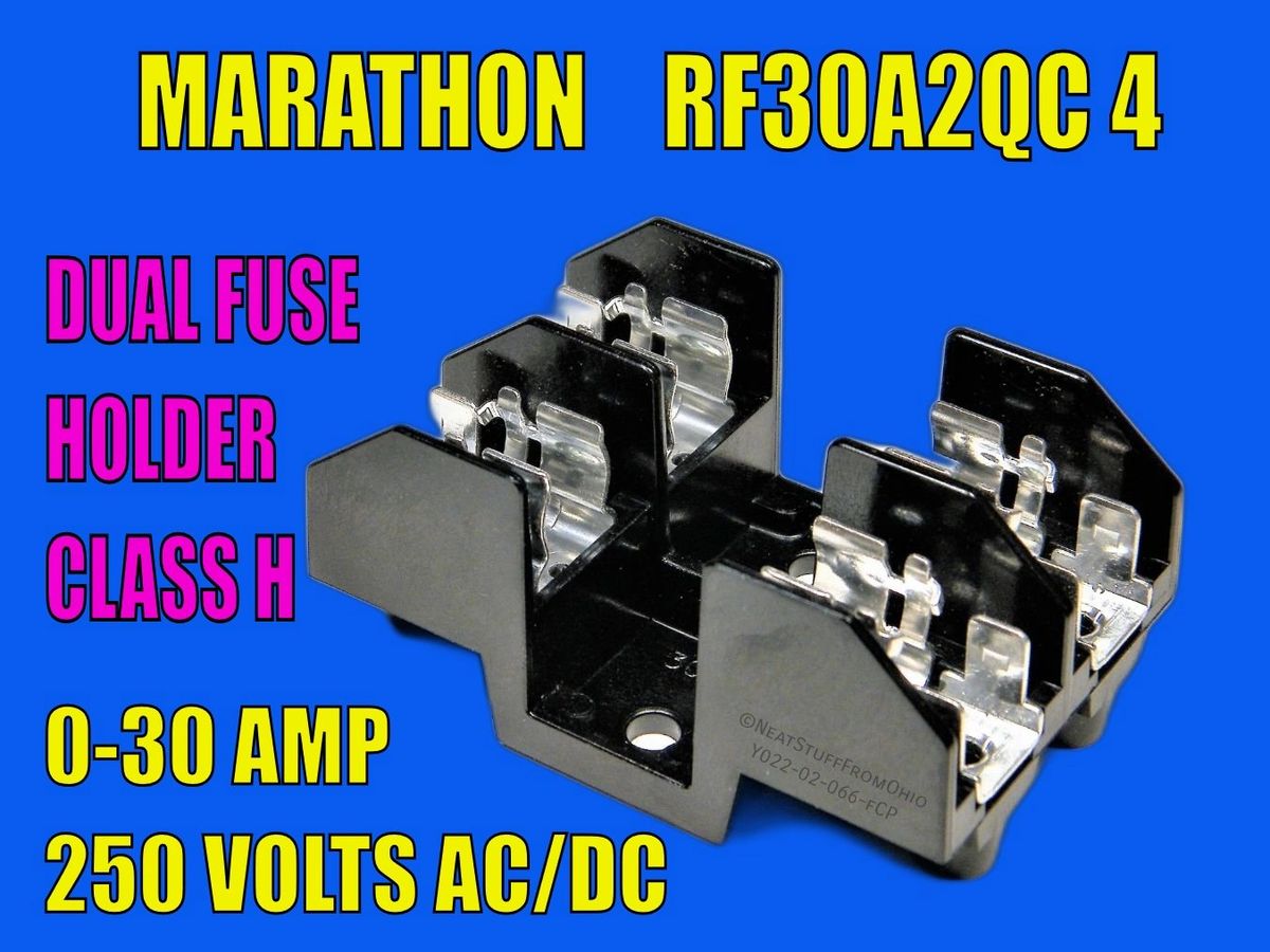 FUSE BLOCK, 2-POSITION, 30A / 250V, 2” x 9/16” FUSE SIZE, CLASS H FUSE ...