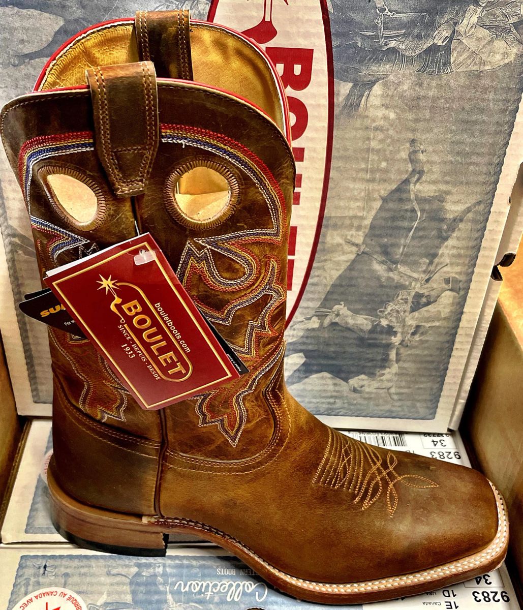 9283 Boulet Men's Laid Back Tan Spice Square Toe Cowboy Boots