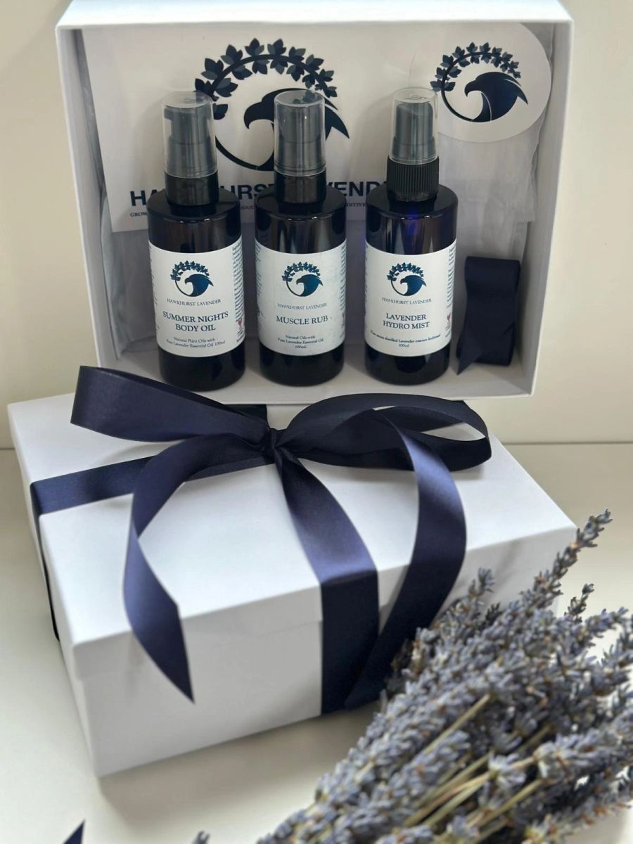 GIFT BOX SET OF 3 LARGE SIZE HAWKHURST LAVENDER PRODUCTS