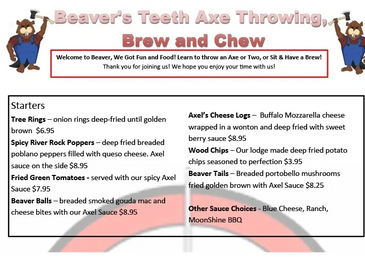 Beavers Teeth Axe Throwing Brew and Chew, Van Buren