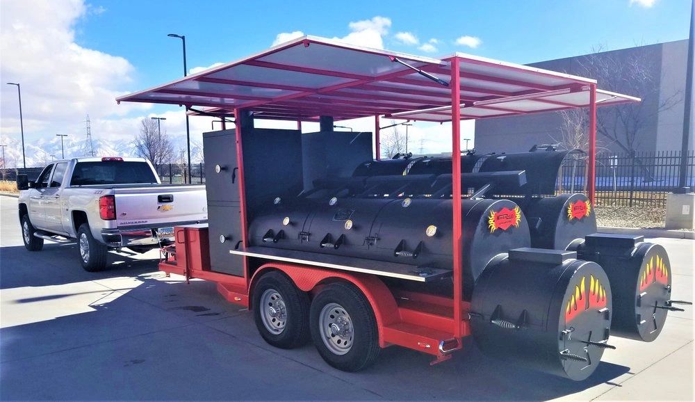 30" Ranger "Double-Barreled" Triple Door Smoker Trailer