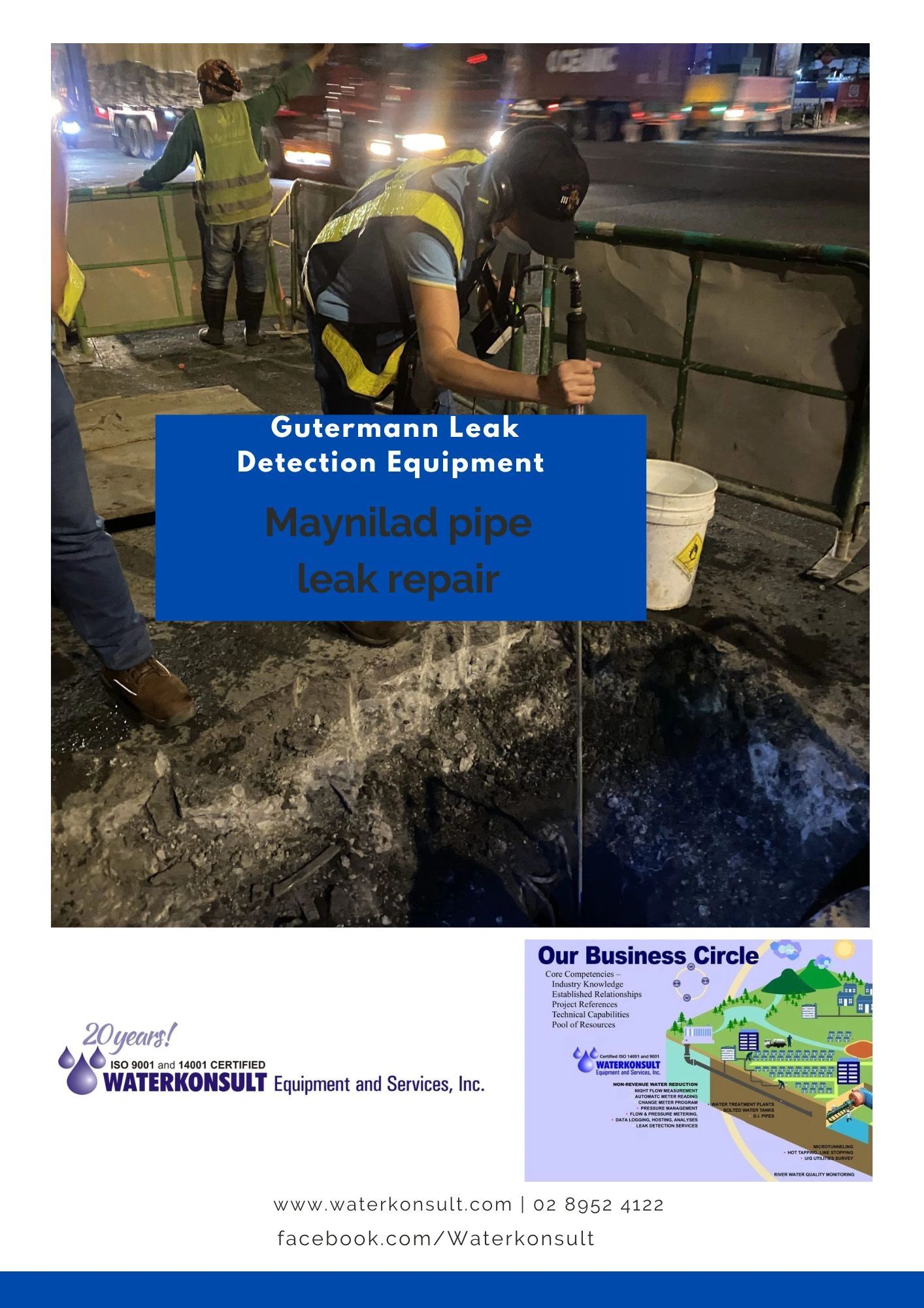 Maynilad pipe leak repaired with Leak Detection from Waterkonsult