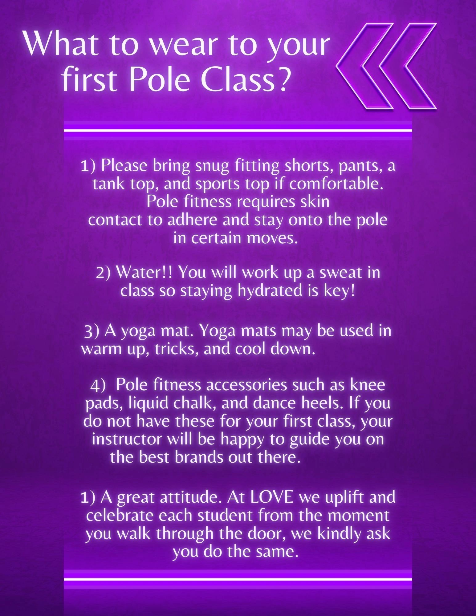 What to wear to your first Pole Class?