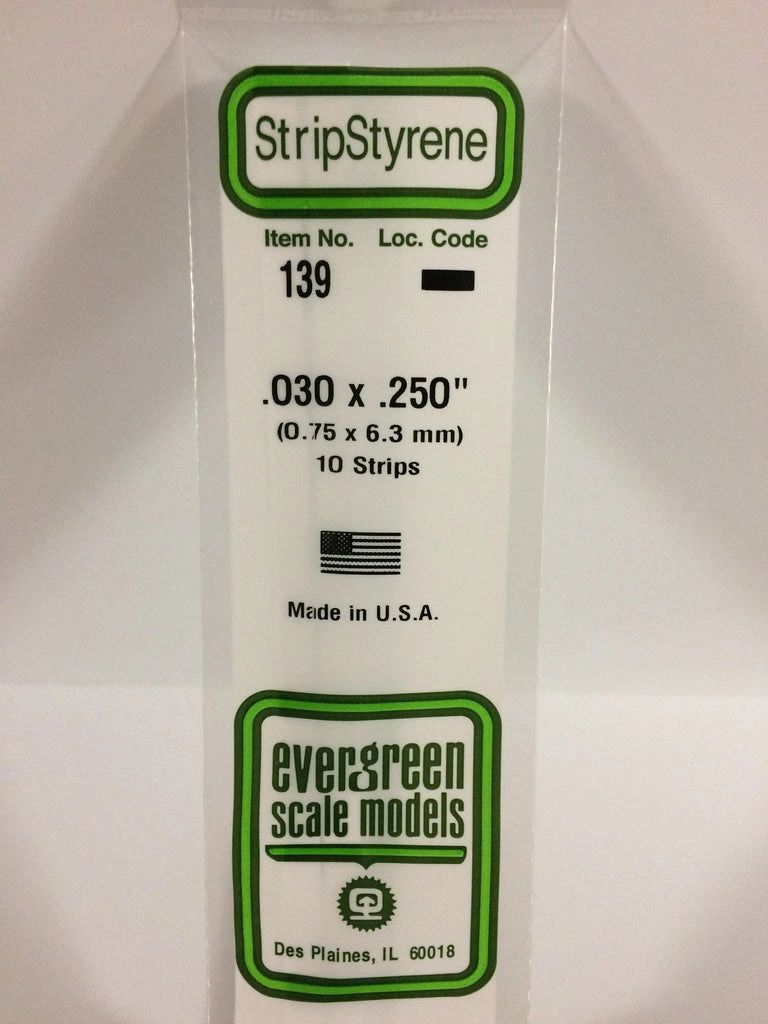 Evergreen Plastics. .030" X .250" Opaque White Polystyrene Strip 10 ...