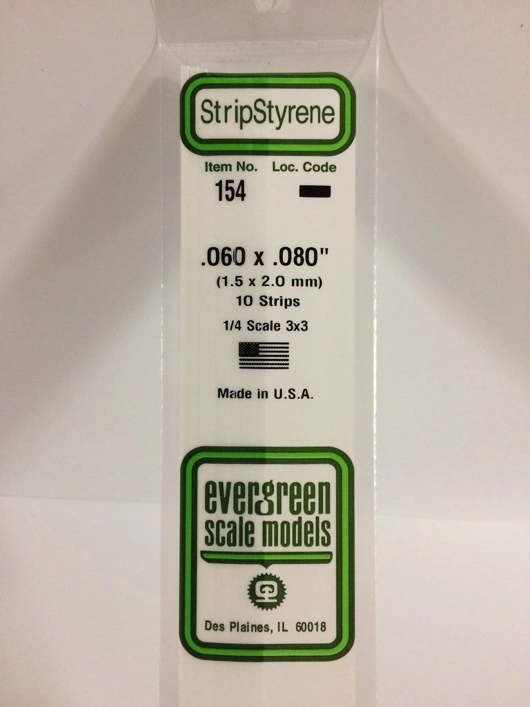 Evergreen Plastics. .060" X .080" Opaque White Polystyrene Strip 10 ...