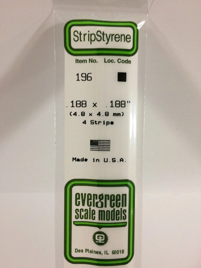 Evergreen Plastics. .188" X .188" Opaque White Polystyrene Strip 4 Pack ...