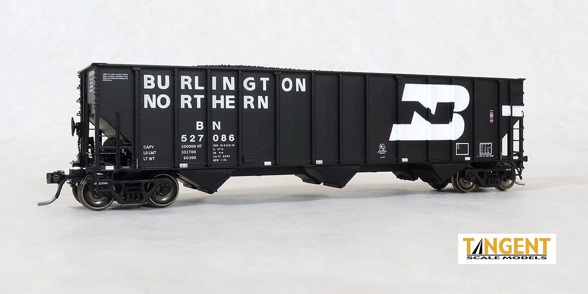 Tangent HO Scale Freight Car, PS4000 HT 3 Bay Coal Hopper BN Ph3 Black ...