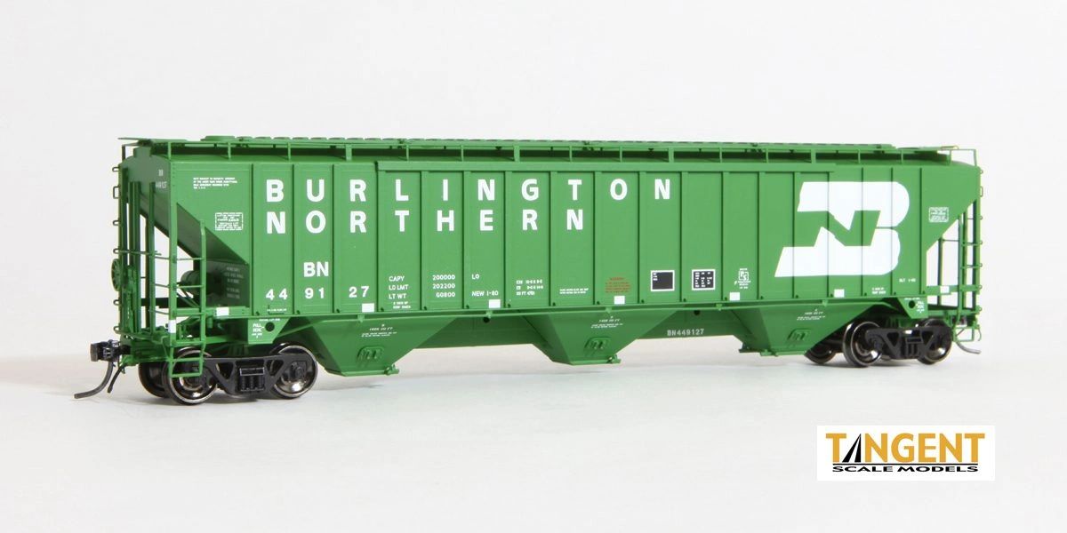 Tangent HO Scale Freight Car, PS-2 4750 Covered Hopper Burlington ...