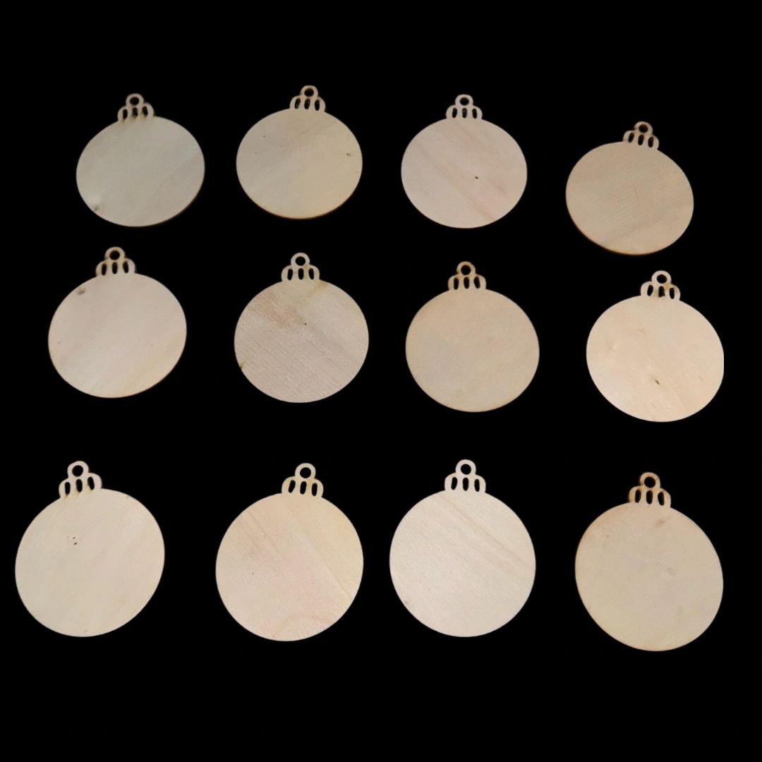 12 Piece Wooden Ornament Blanks