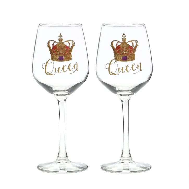 Queen & Queen Wine Glasses