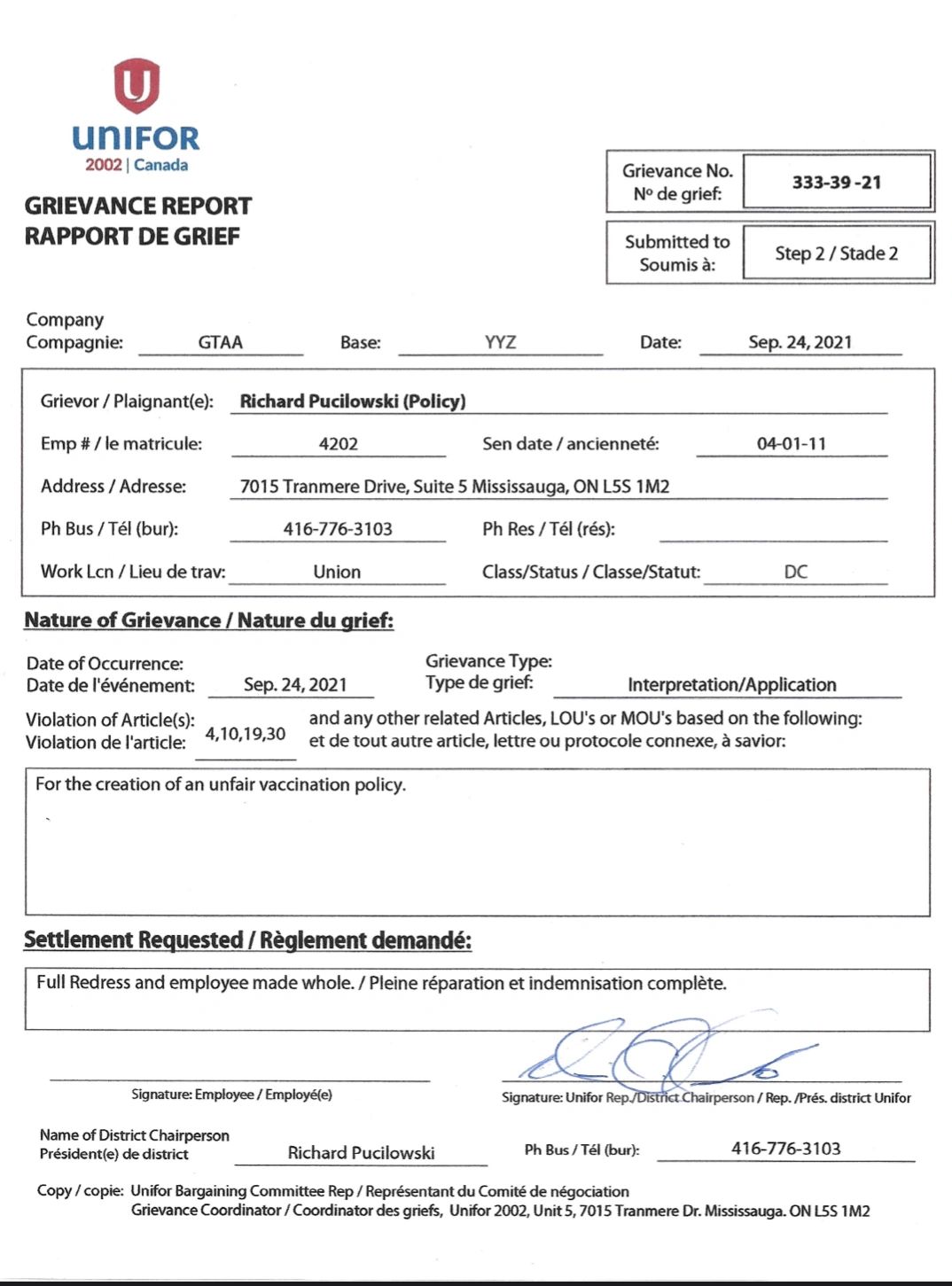 Unifor 2002 District 333