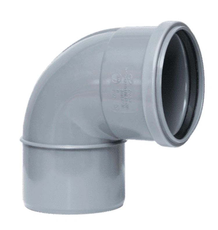 PVC Waste Pushfit 90 Deg Elbow M/F 110mm