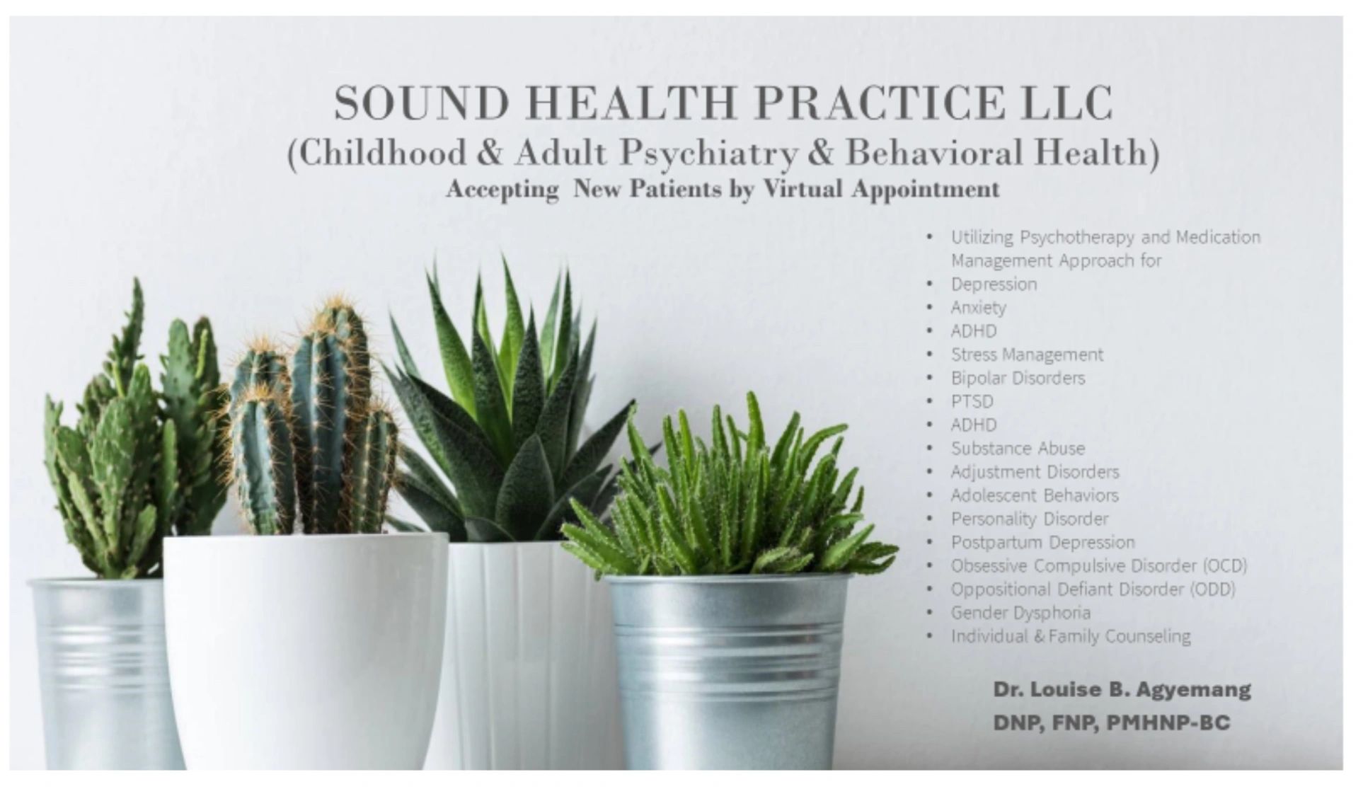 Psychiatry and Mental Health - SOUND HEALTH PRACTICE LLC.
