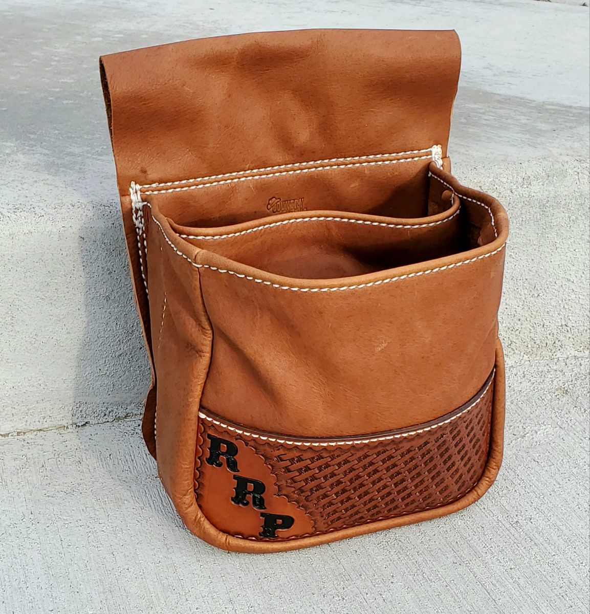 Custom Leather Shooting Bag Soft sided shell bag with basketweave base ...