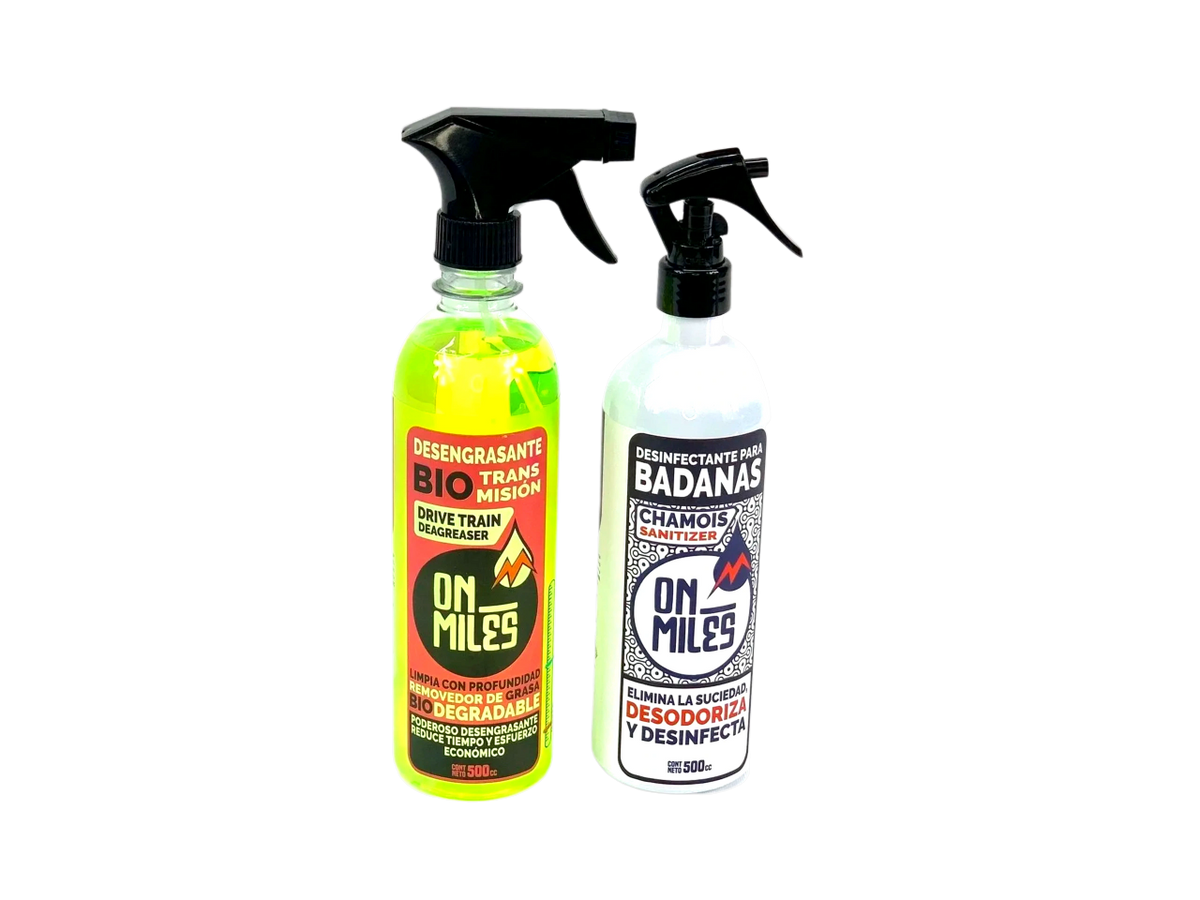 Bio desengrasante + Desinfectante y limpiador de badanas.