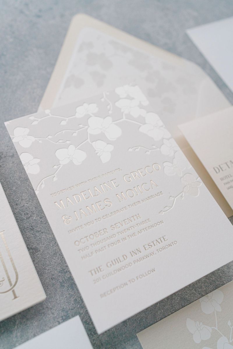 Champagne and Pearl Wedding Invitation