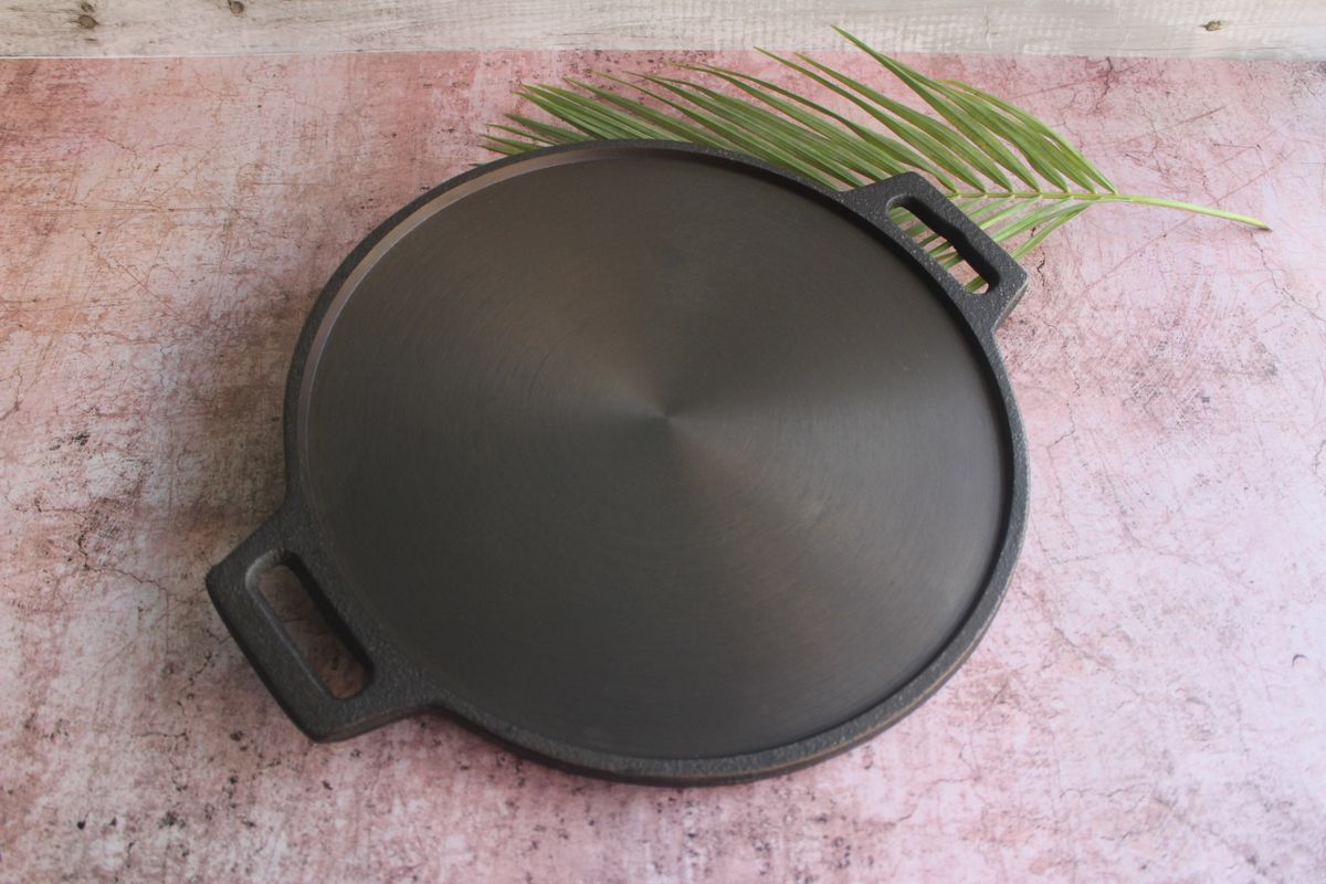 Cast Iron Double Handle Smooth Dosa Tawa