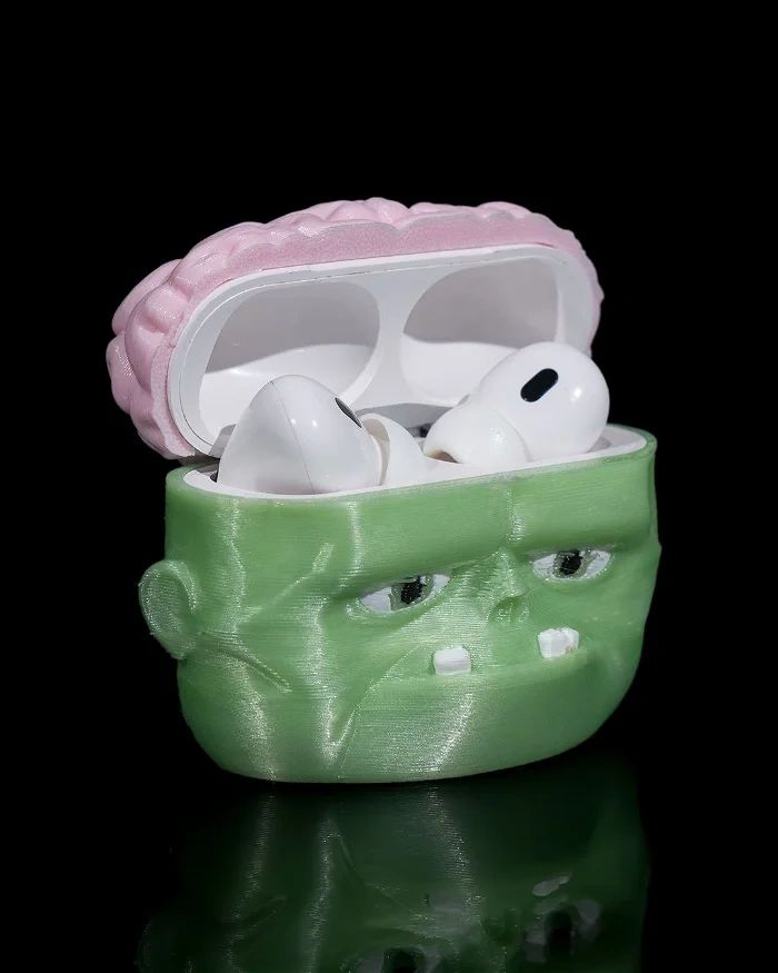 Metal Zombie Head Apple Air Pod Case