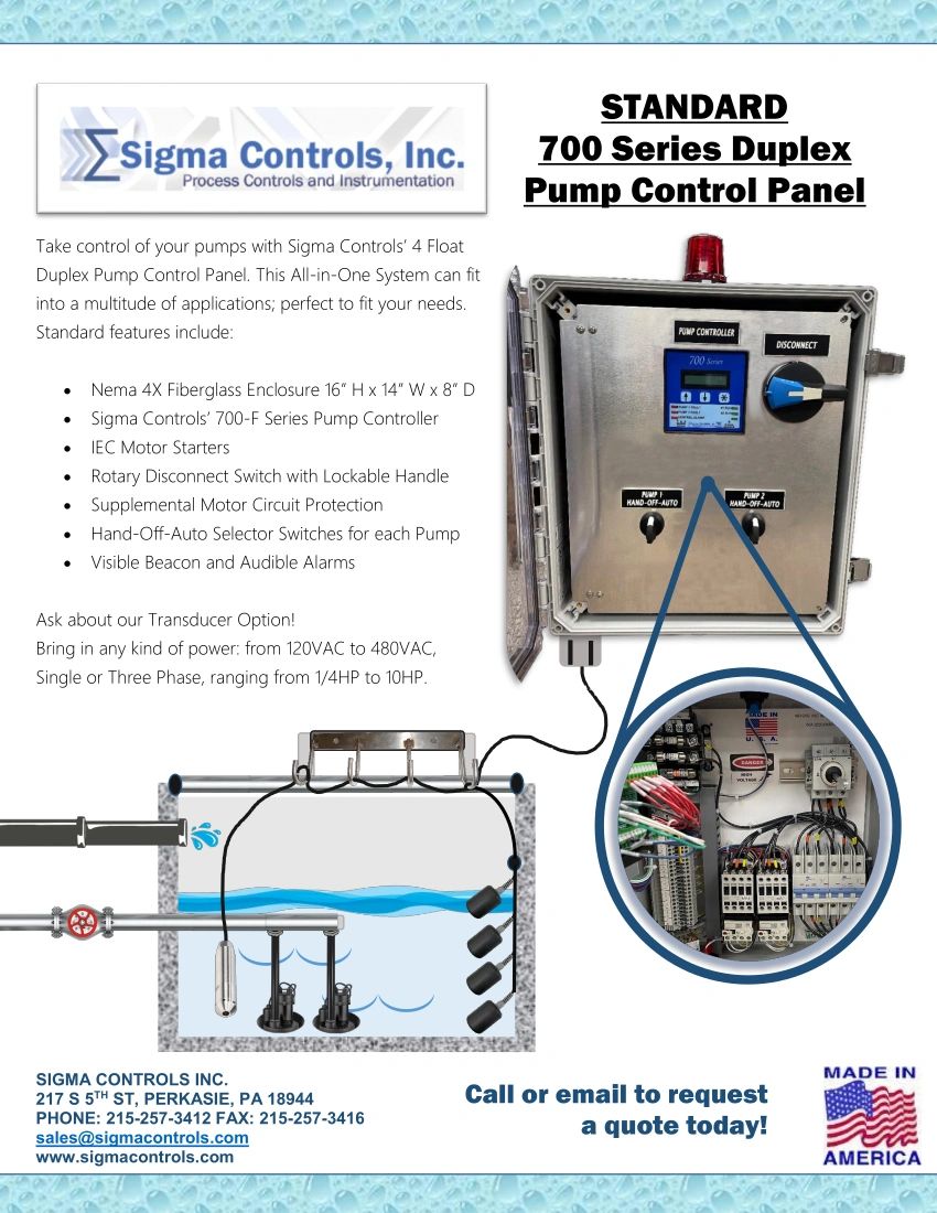 700-F Standard Duplex Pump Control Panel
