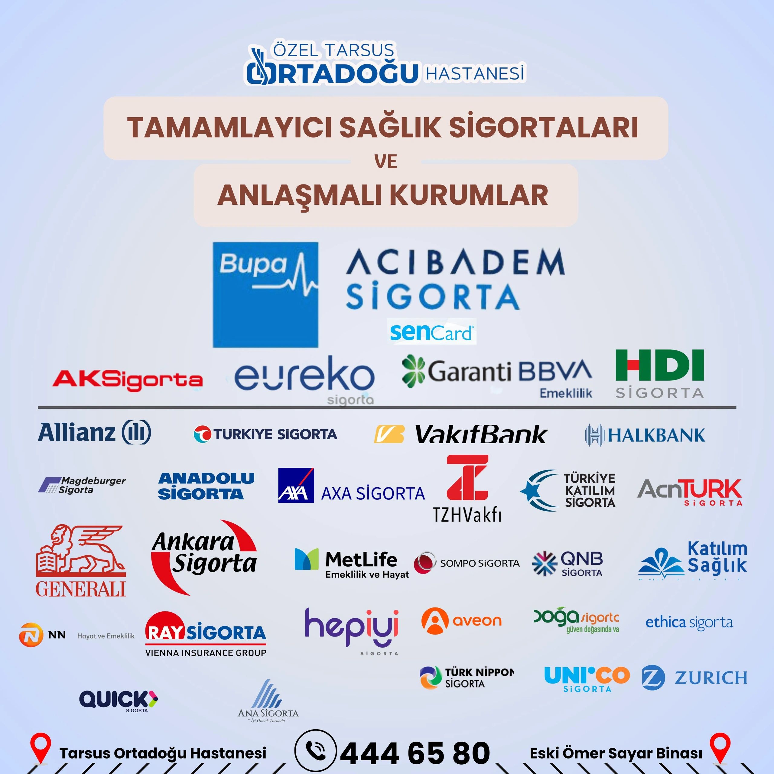 Tamamlayıcı Sağlık Sigortaları ve Anlaşmalarımız