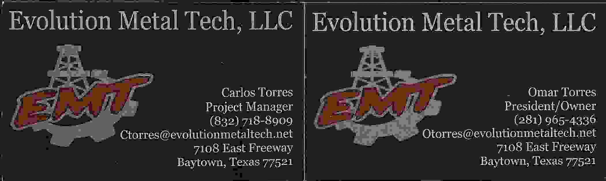 EVOLUTION METAL TECH, LLC - Welding, Fabrication, Machining