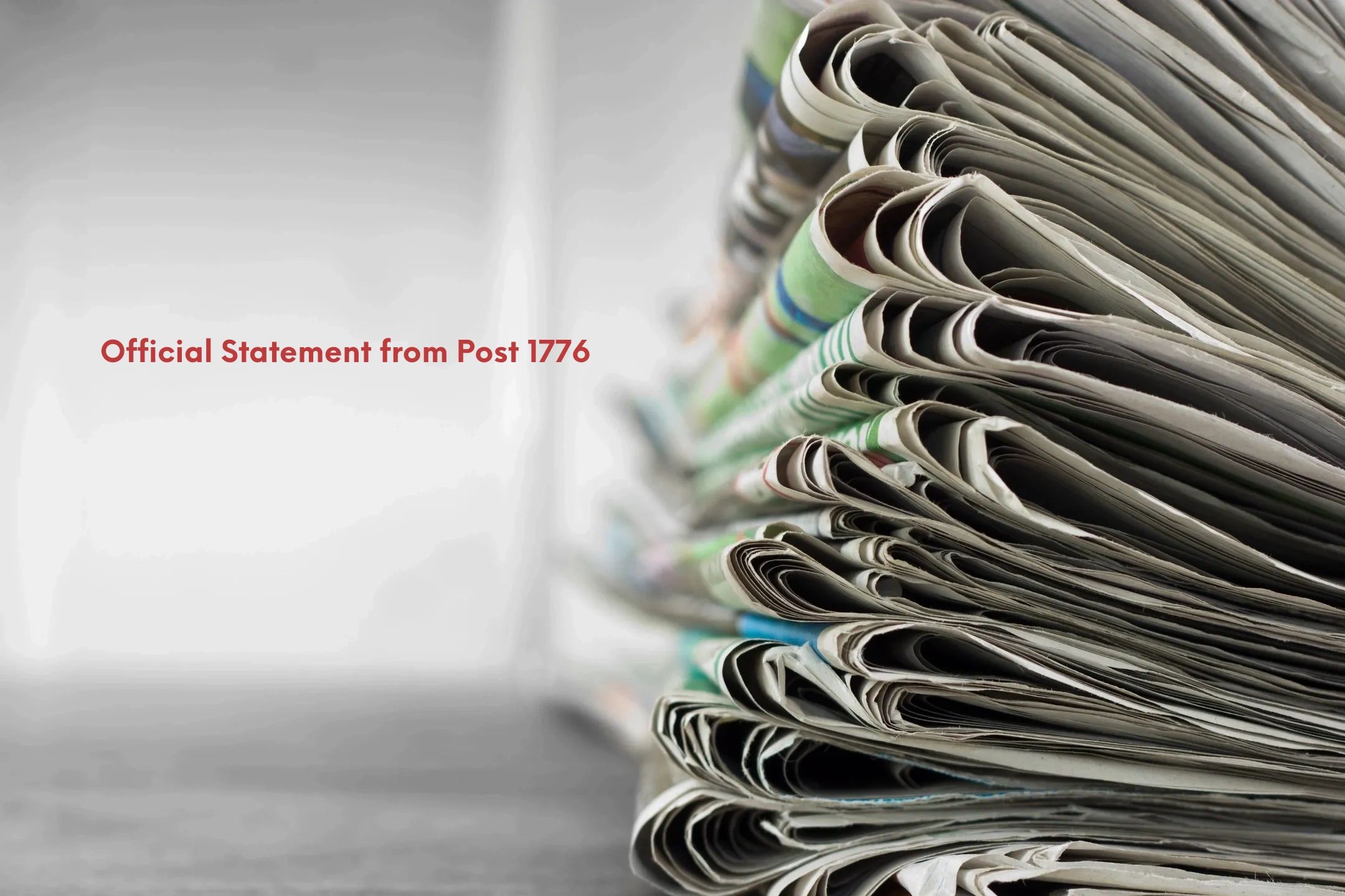 Official Statement from Post 1776