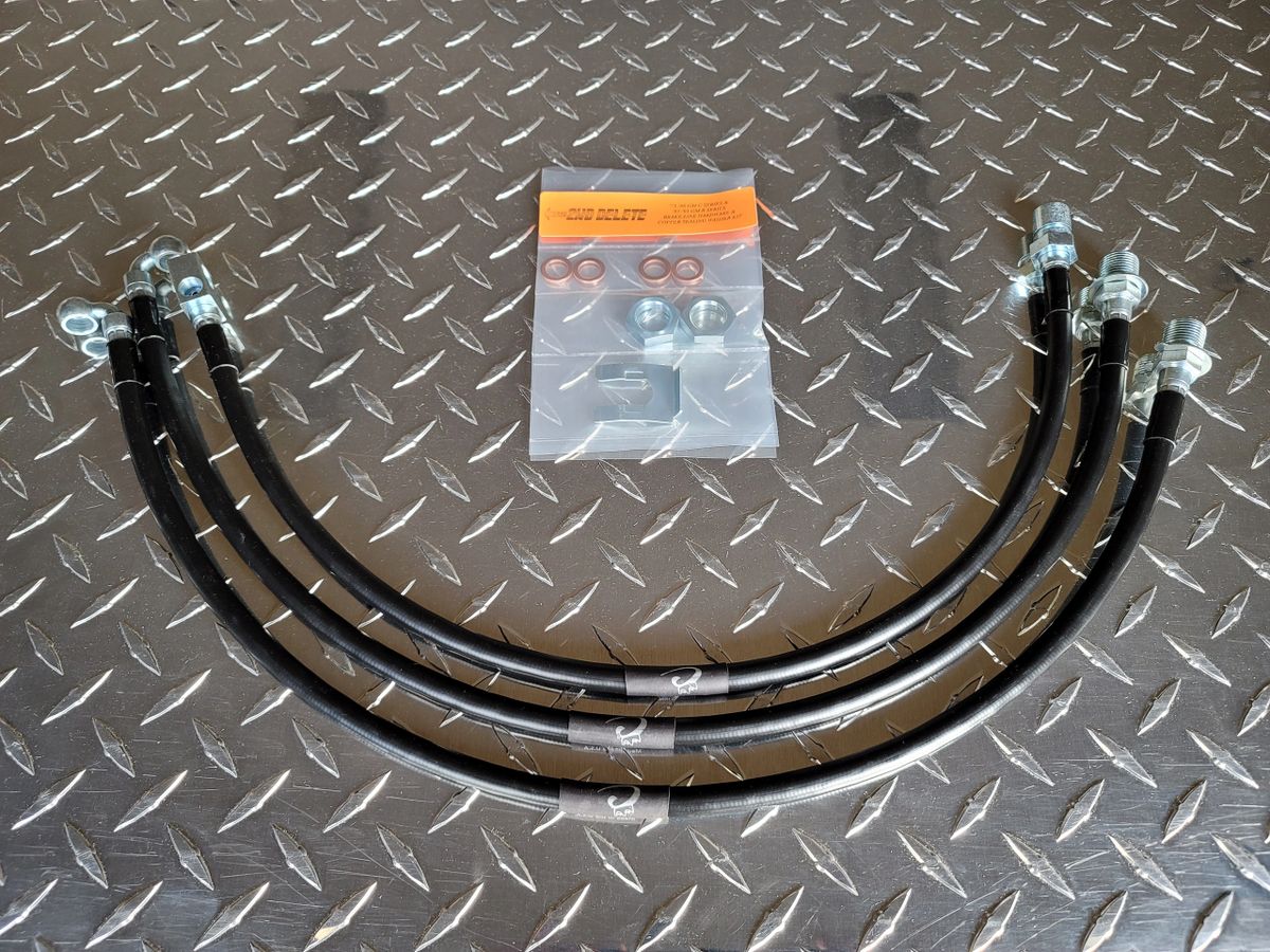2WD DELETE: '73-'80 GM C SERIES STAINLESS STEEL BRAIDED BRAKE LINE KIT