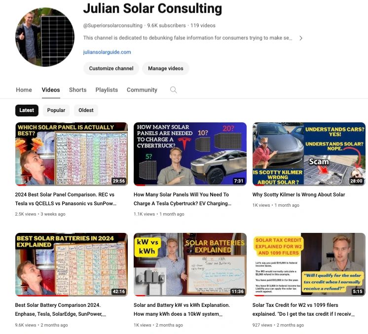 Julian's Solar Guide. Real Help. No Sales BS