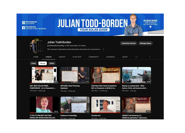 Julian's Solar Guide. Real Help. No Sales BS