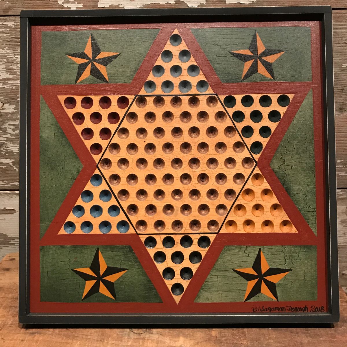 Chinese Checkers - Green/Stars