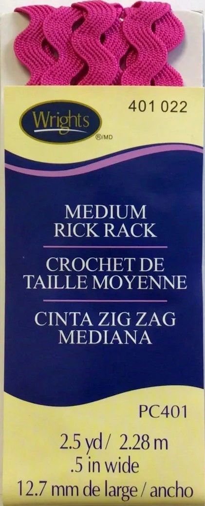 Wright's Medium Rick Rack Bright Pink