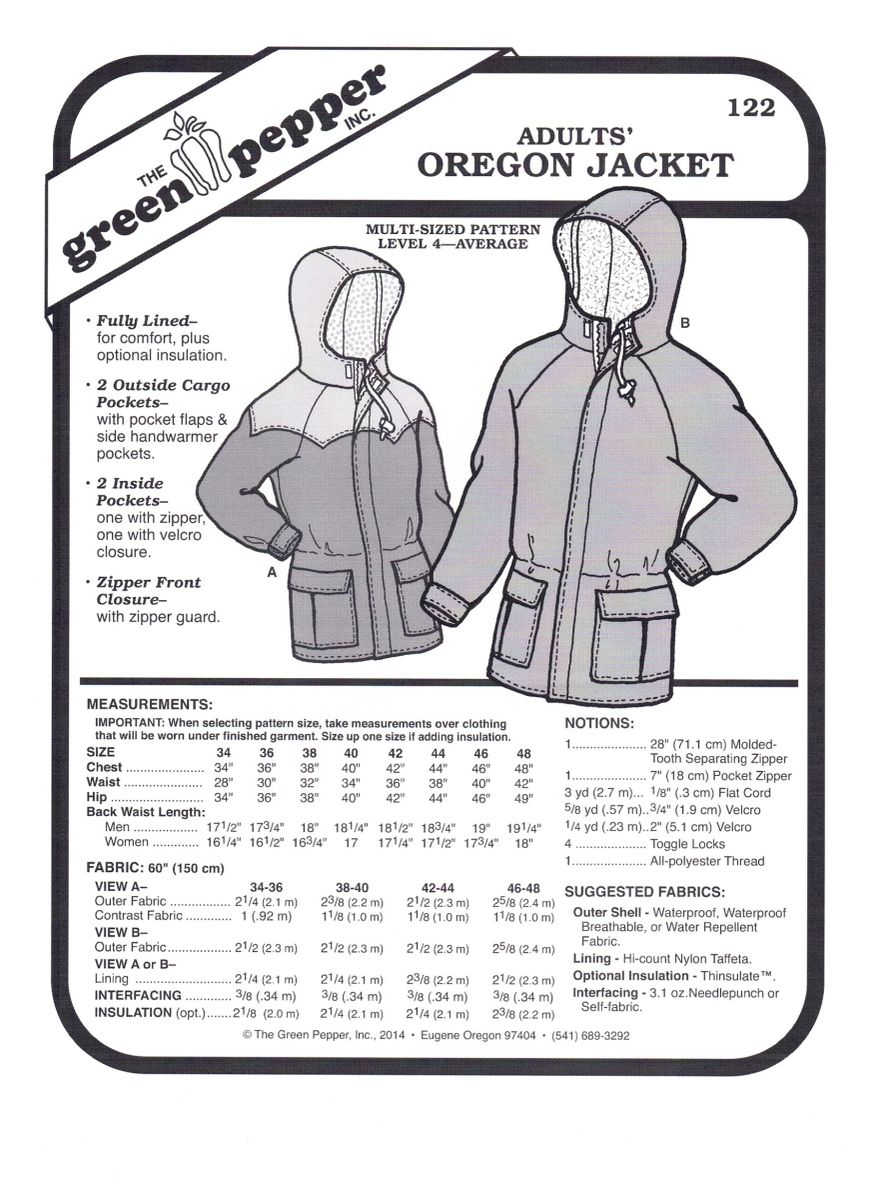 Oregon Jacket Sewing Pattern