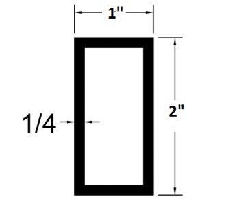 Painted Rectangle Tube 2x1