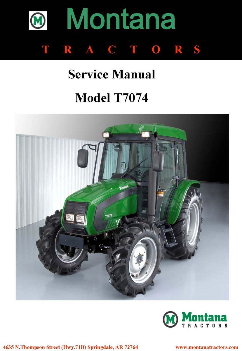 Workshop/Repair Manual Montana T7074 & TYM 700