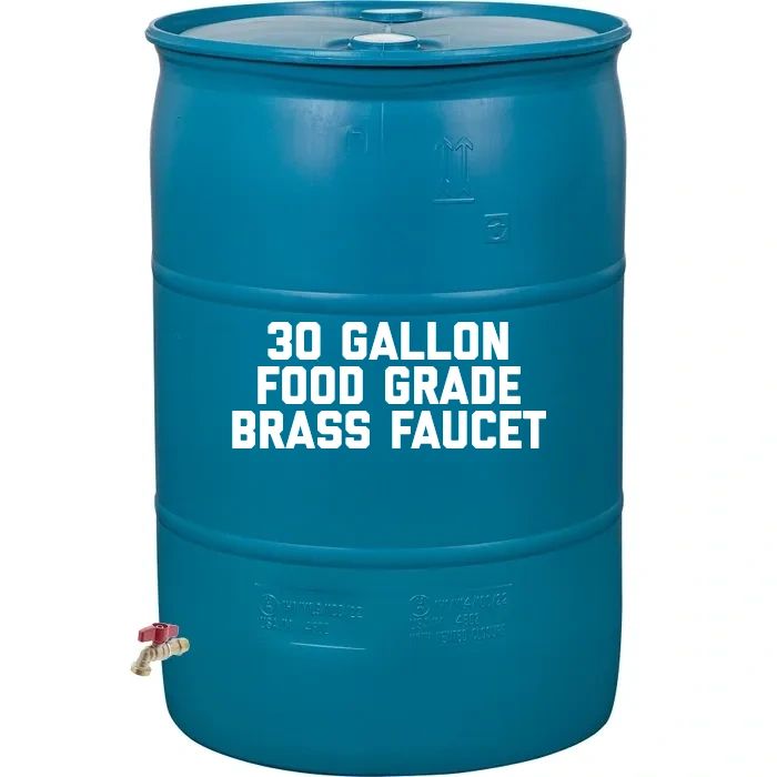 30 Gallon Rain Barrel with Brass Faucet Installed