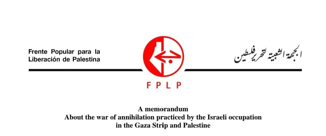 Saoradh Receive Memo From PFLP Regarding War In Palestine