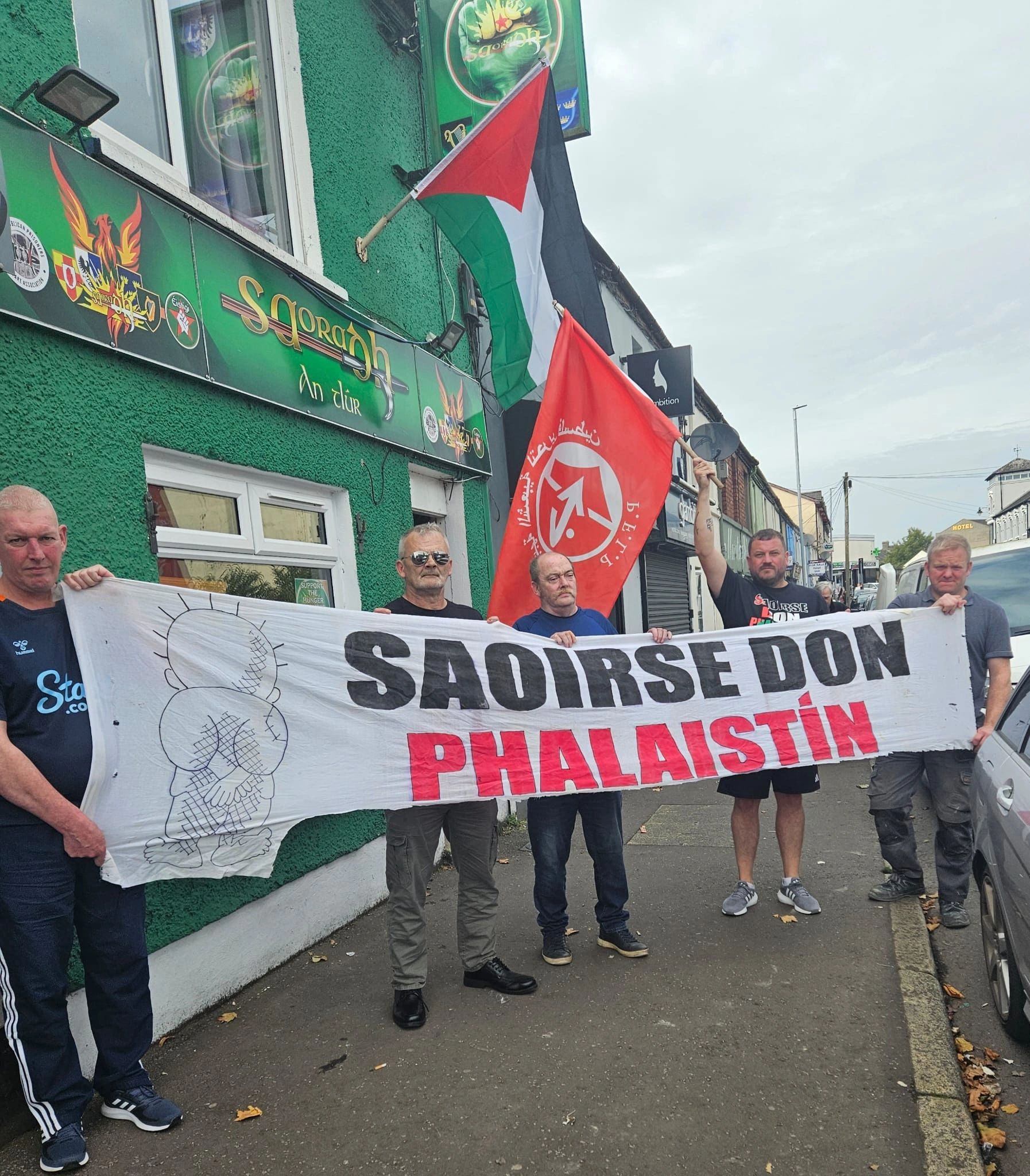 Saoradh Newry Office Raises the Flag with Palestine