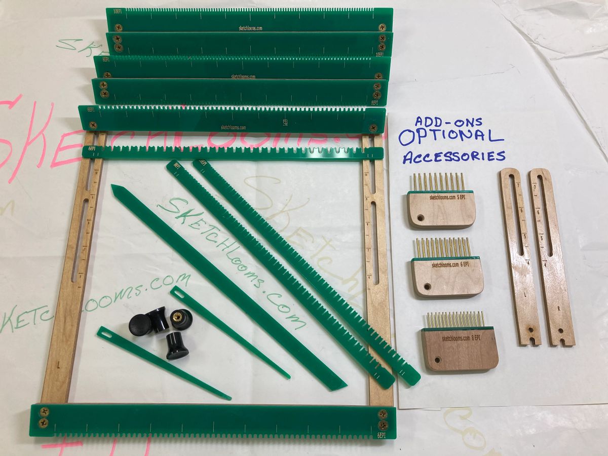 EPI 6, 8, & 10 set of 10 x 12 sketch loom, adjustable weaving loom down ...
