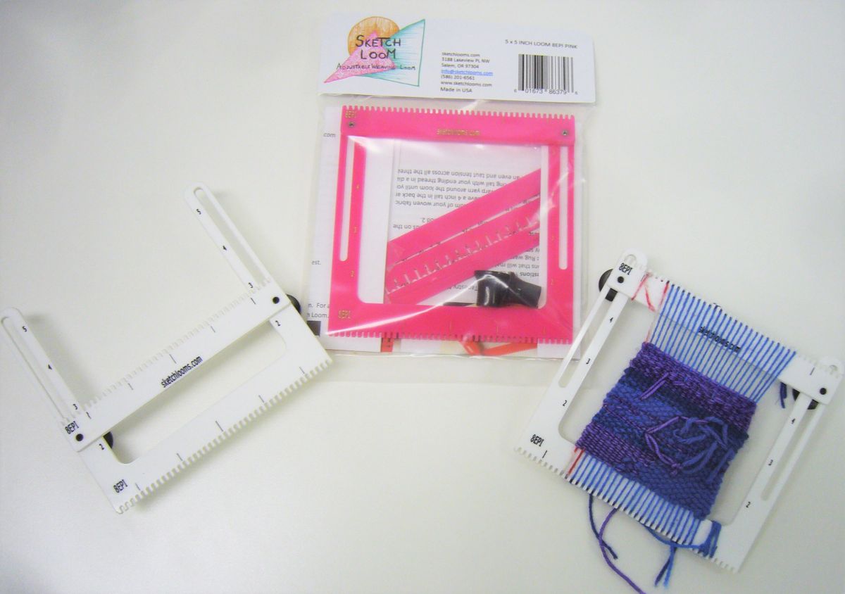 SKETCH LOOM 5" x 5" adjustable weaving loom 6, 8 & 10EPI