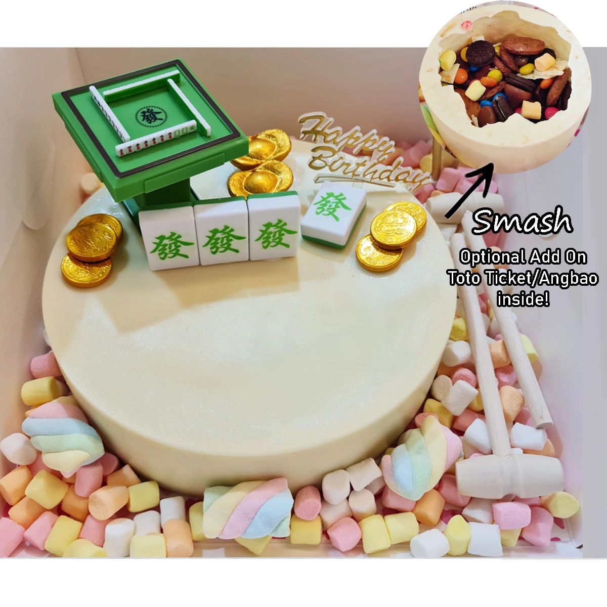 Mahjong Chocolate Smash Cake