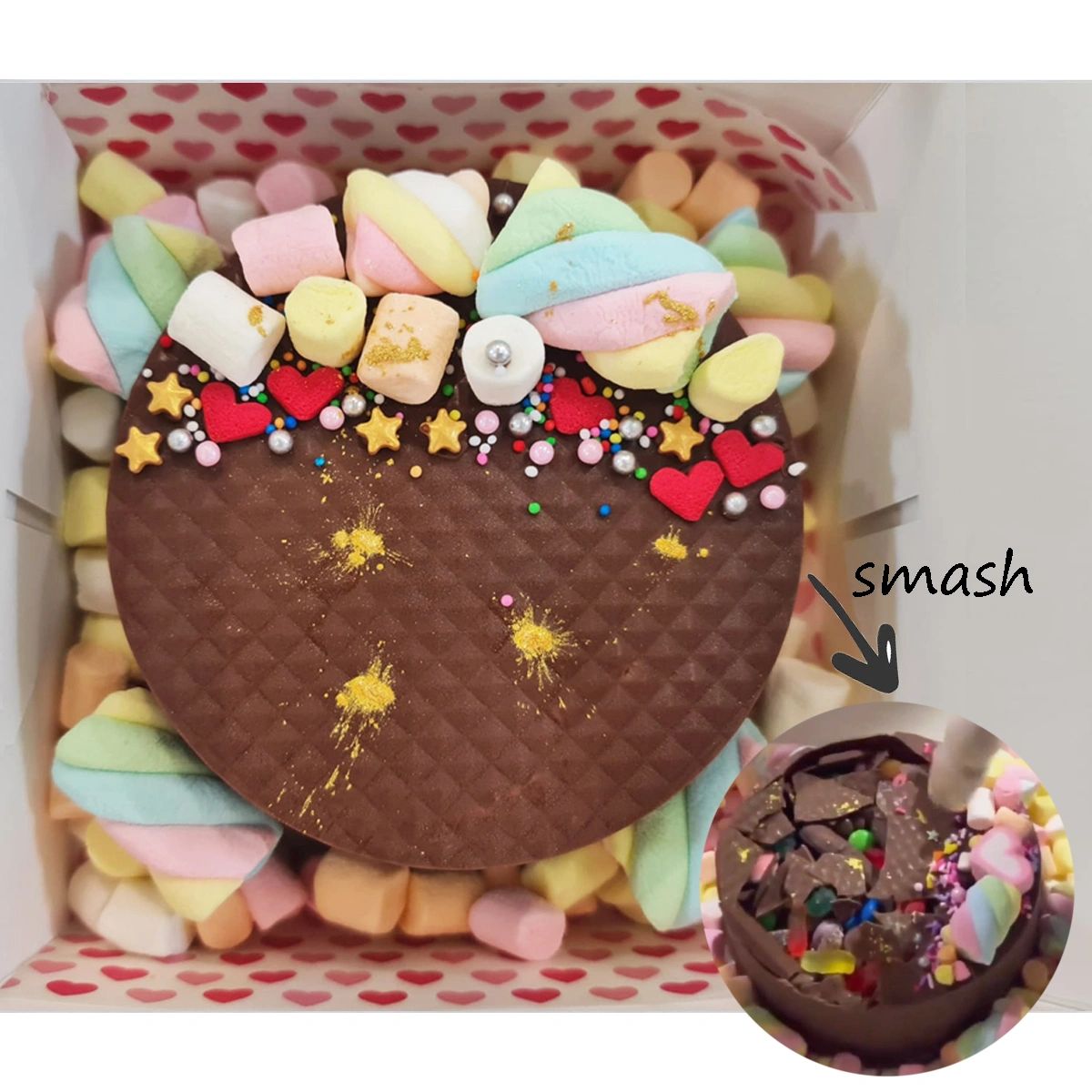 Marshmallows Chocolate Smash Cake